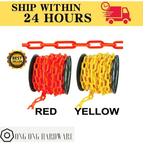[6mm 8mm x 25 Meter] MARKSMAN PVC Safety Plastic Chain | PVC Rantai ...