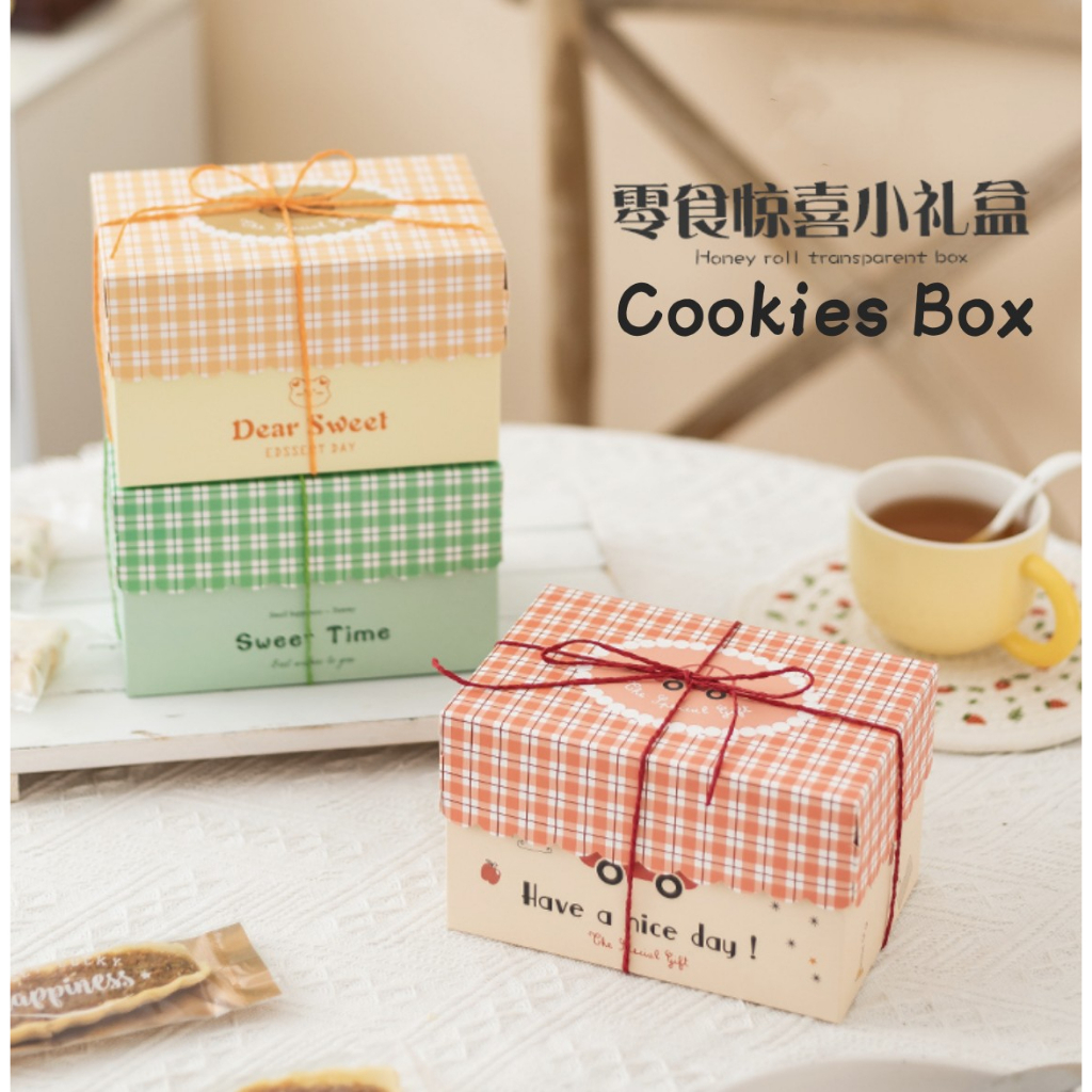 (5pcs) Cookies Box Packaging Snack Box 零食小礼盒格子款礼盒 Kotak Kek | Shopee ...