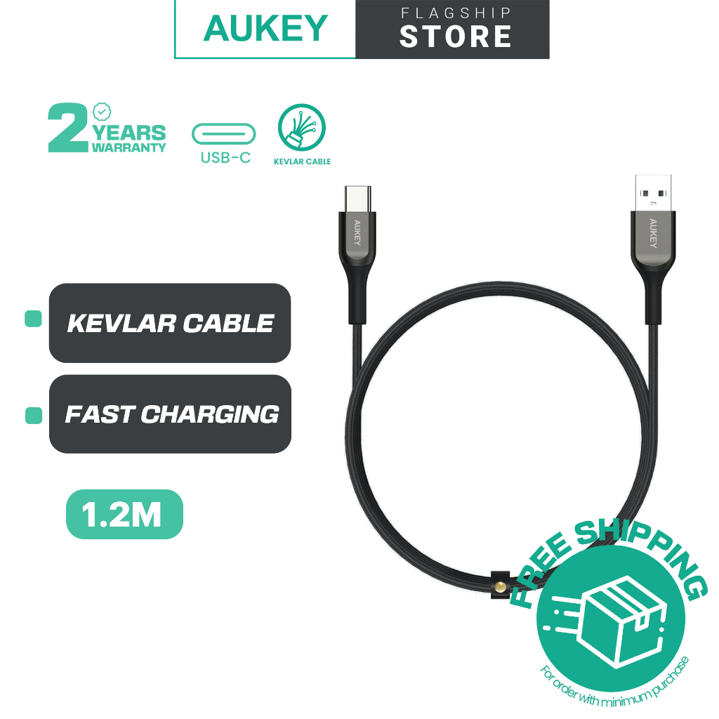 Aukey USB A To USB C Quick Charge 3.0 Kevlar Cable (1.2m) CB-AKC1 ...