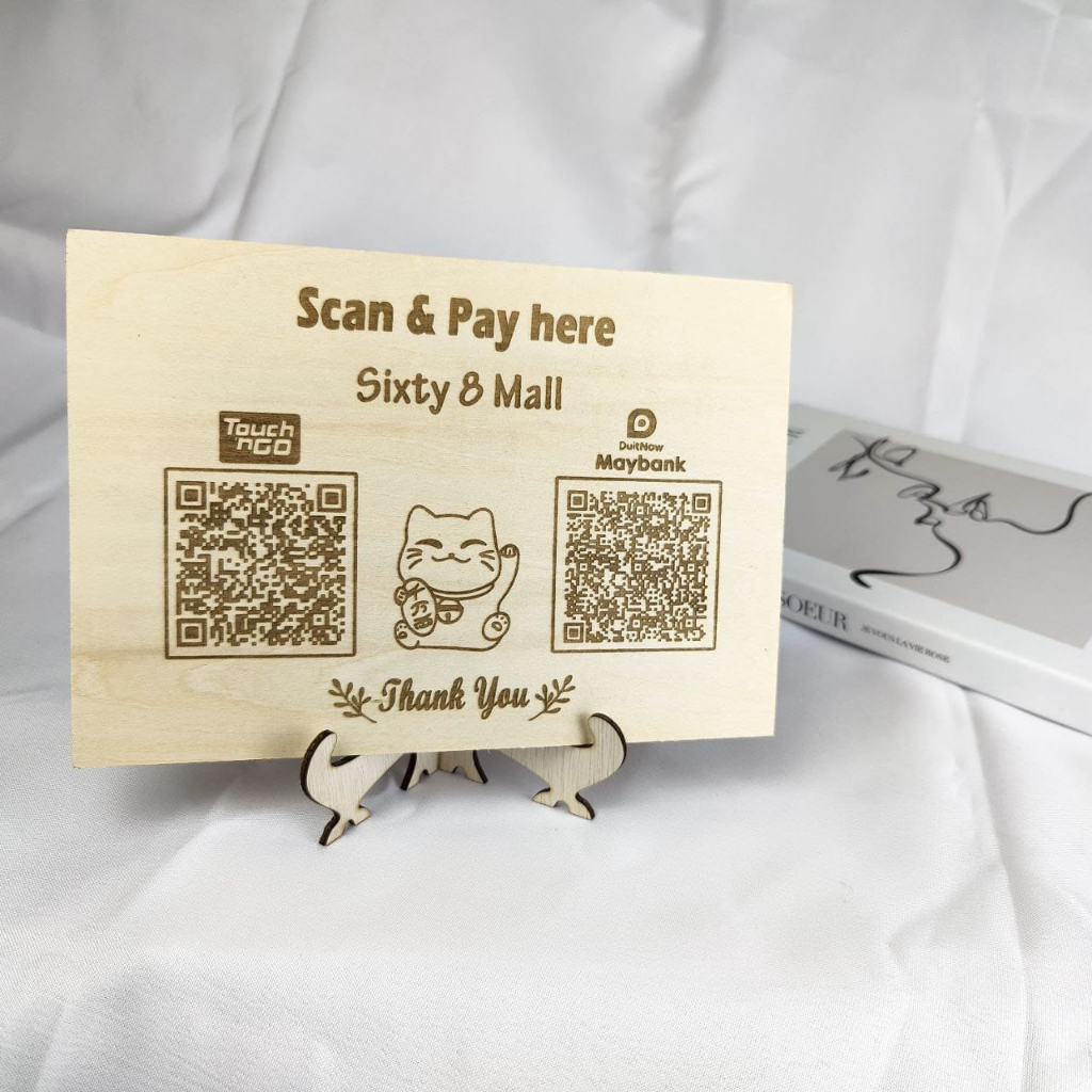 CUSTOM ENGRAVE Sign Social Media Counter Sign -QR code, Tngo Scan ...