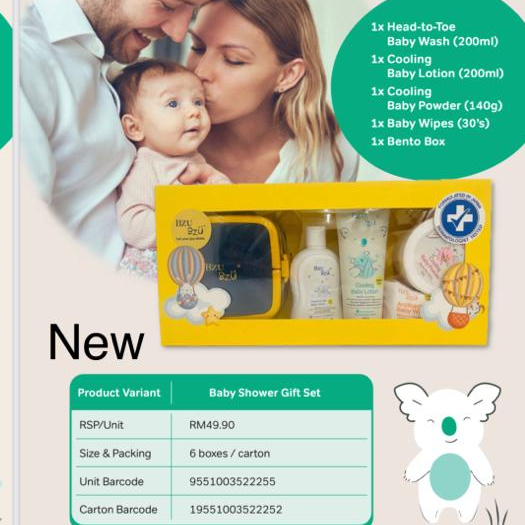 BZU BZU Newborn Baby Gift Set 1 - Head to Toe Baby Wash (200ml) + Baby ...
