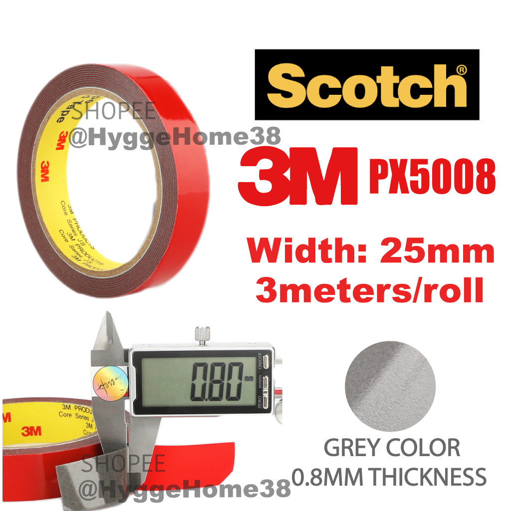 3M PX5008 Double Sided Tape Strong Heavy Duty Adhesive Super Extreme Primerless LSE Outdoor ...