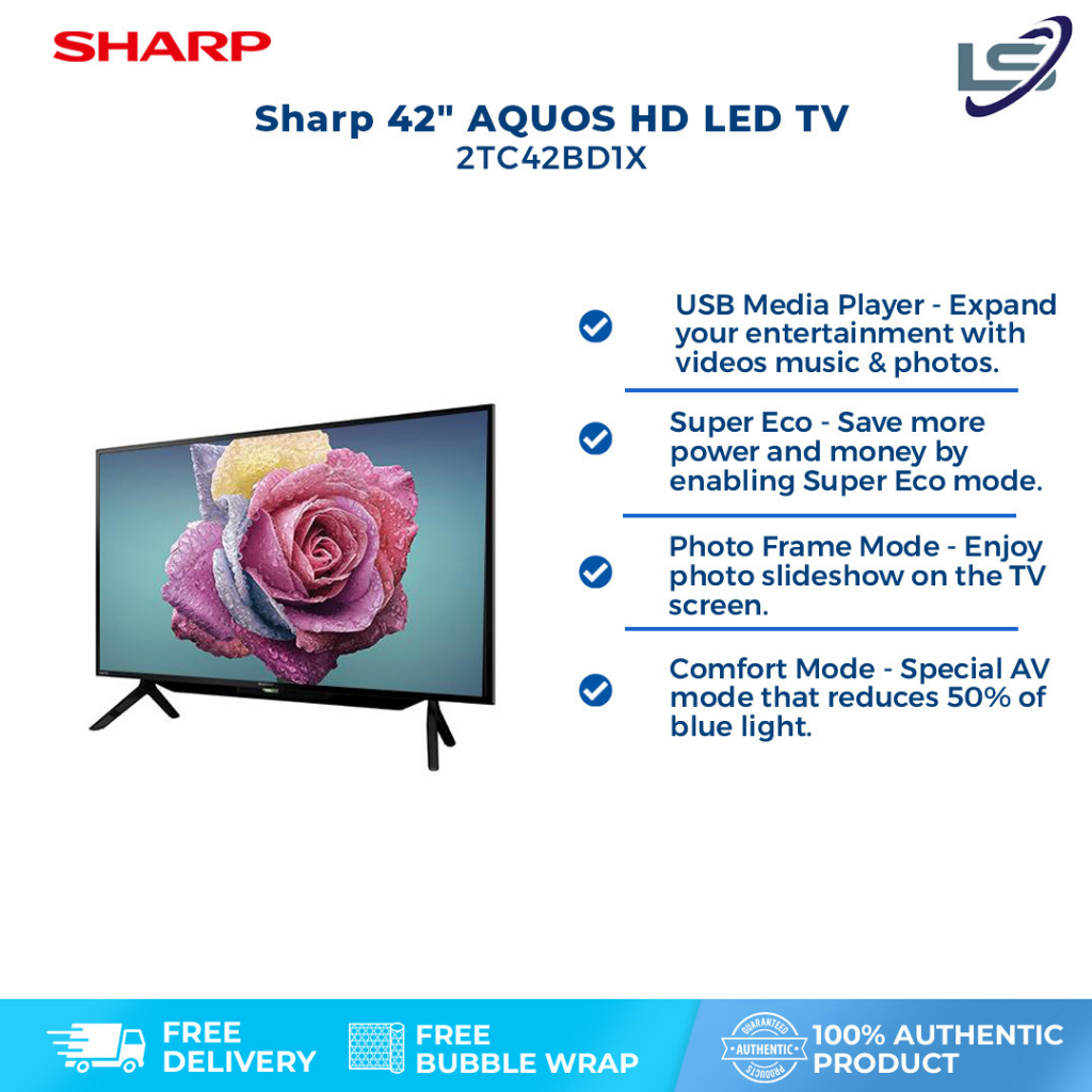 SHARP AQUOS 42" Full HD TV 2TC42BD1X | Super Eco | USB Media Player ...