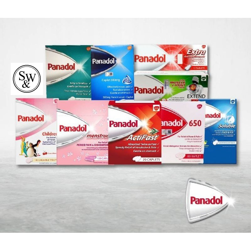 Panadol Actifast, Optizorb, Regular, Extend, Soluble, 650mg, Extra ...