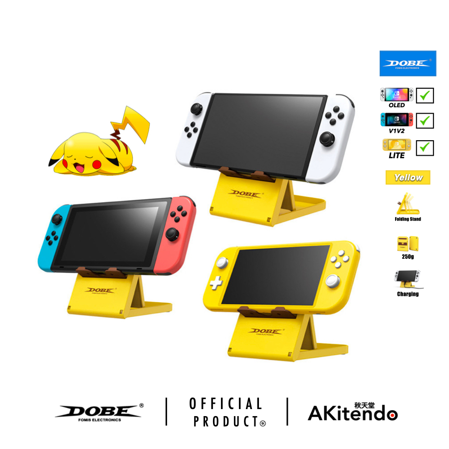 DOBE Switch OLED Folding Stand Display Dock Yellow Pikachu Design ...