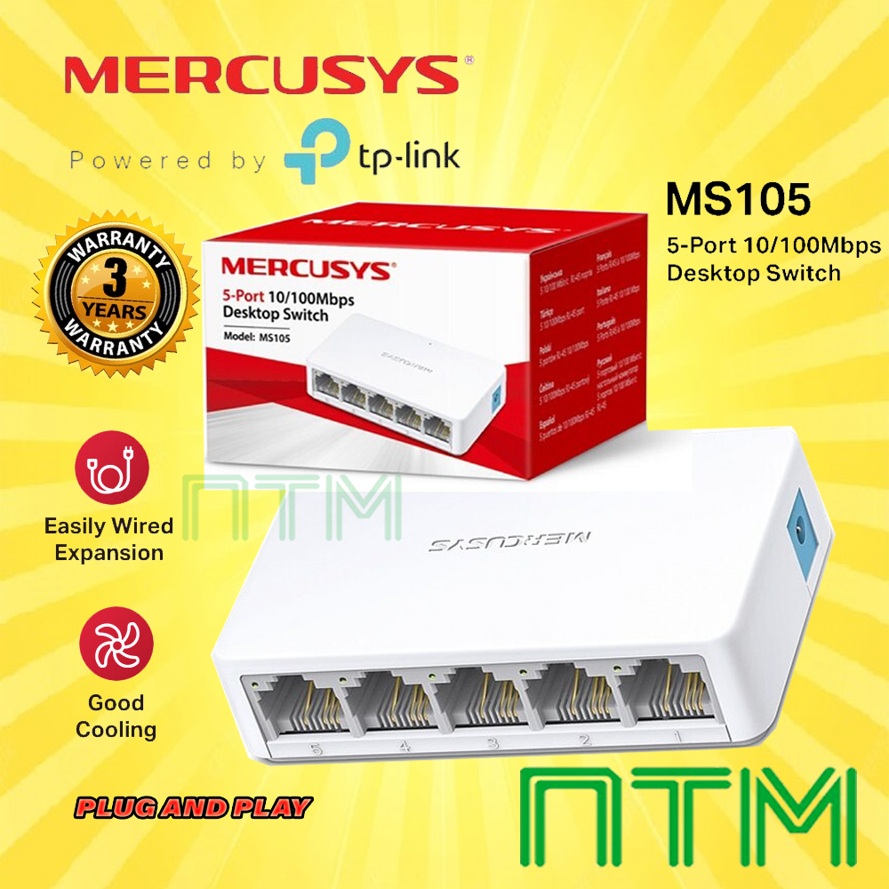 Mercusys MS105G 5 PORT / MS108G PORT GIGABIT 10/100/1000Mbps Desktop ...