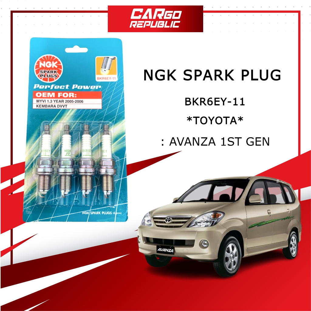 Toyota Avanza 1ST GEN (BKR6EY-11) Ngk Spark Plug Set 100% Original | Shopee Malaysia
