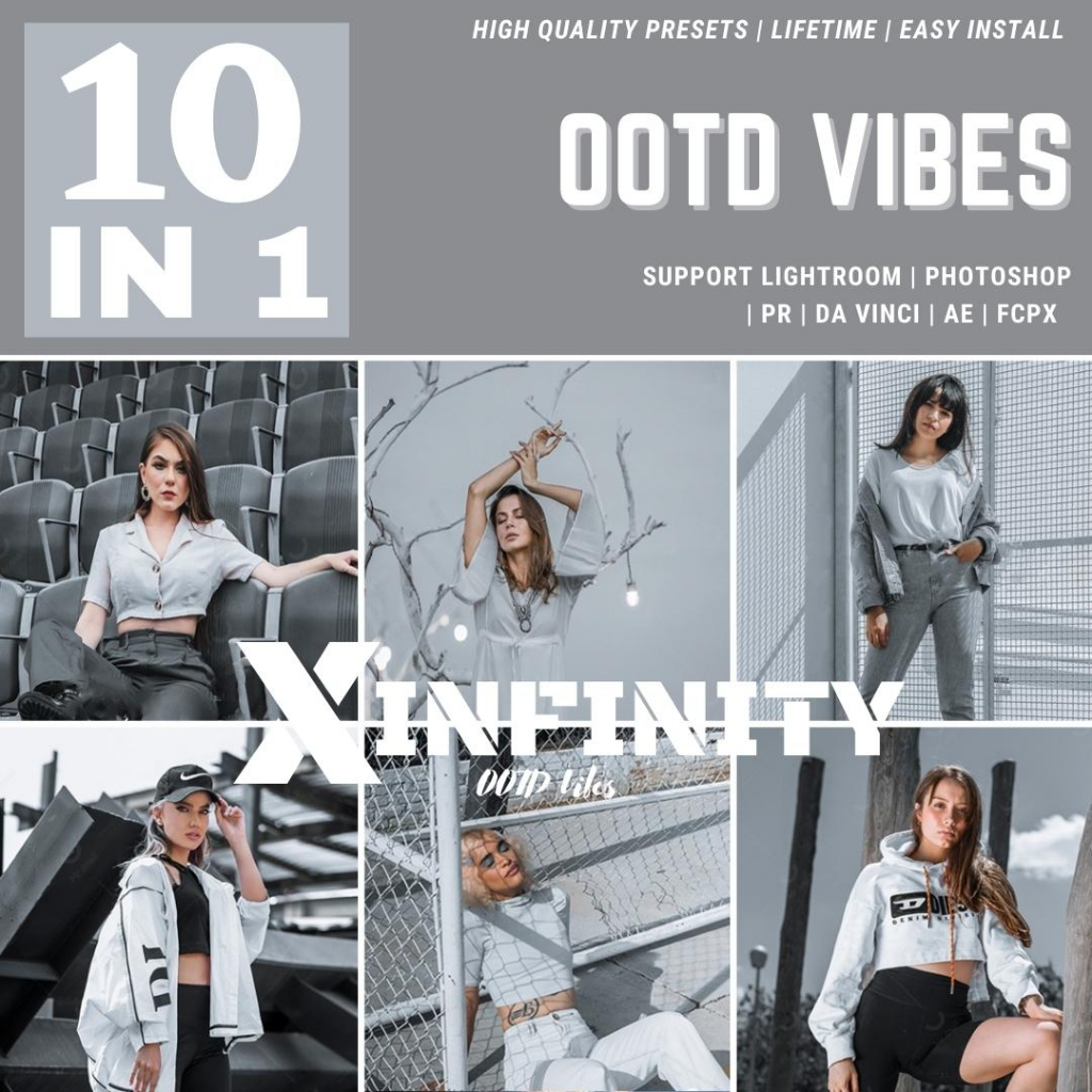 OOTD Vibes Lightroom presets Adobe Photoshop preset Lightroom filter IOS Android Mac Window ...