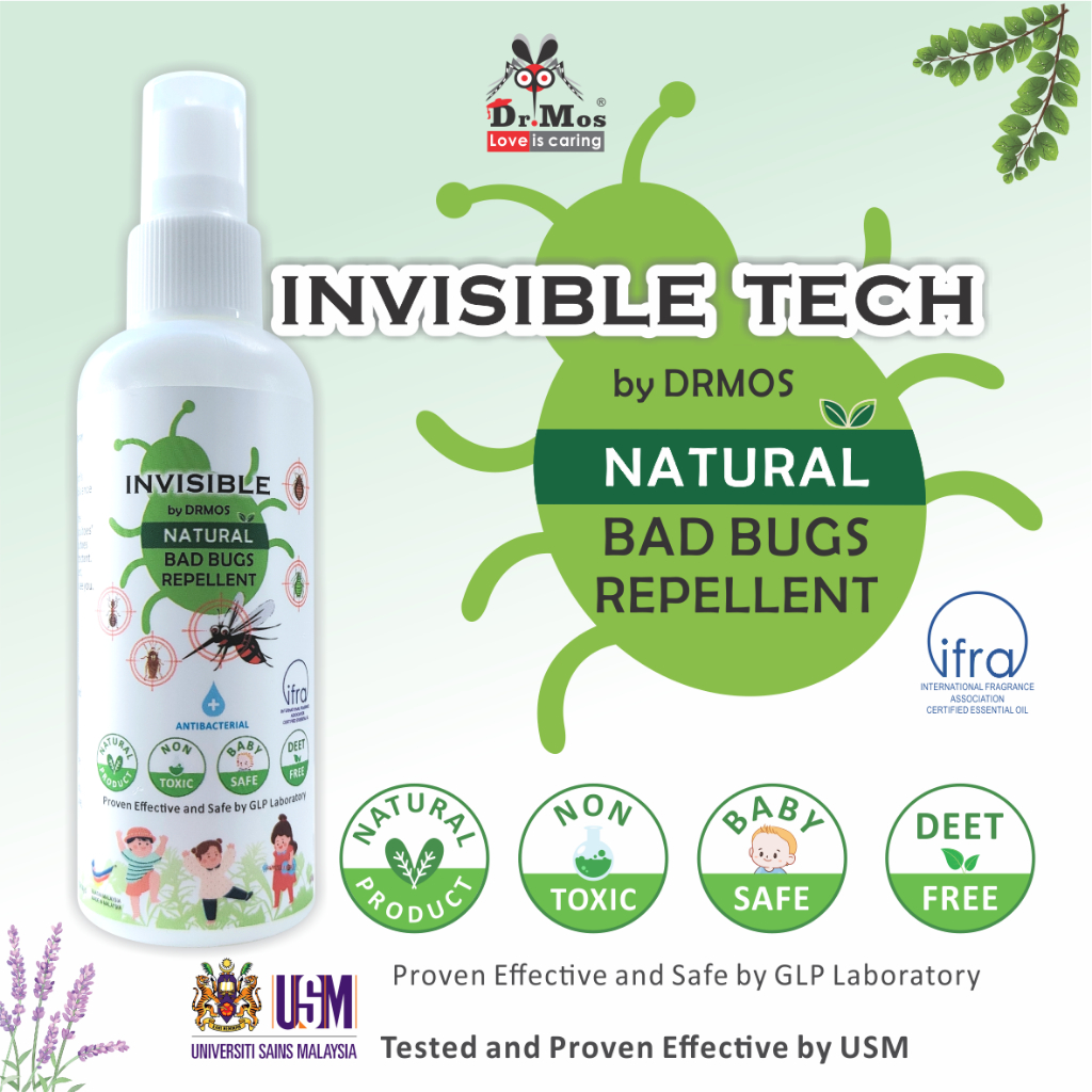 DRMOS Spray All Natural Bad Bugs Repellent Spray (100 ml). Travel Size ...