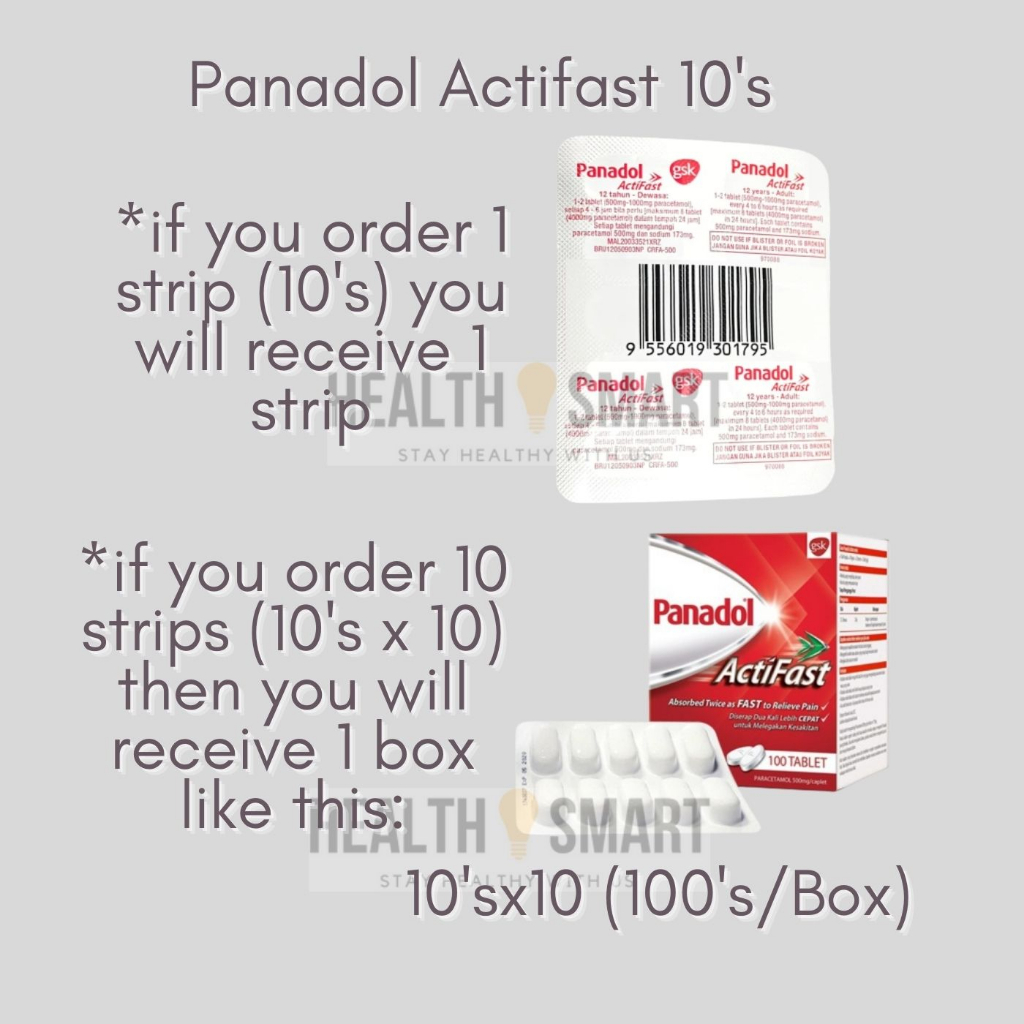 Panadol Actifast 10's / Panadol Optizorb 12's / Panadol Coated 500mg 10 ...