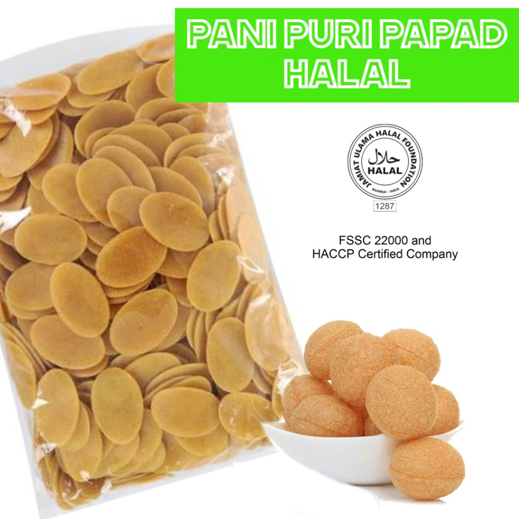 Pani Puri Halal Papad Ready to Fry 3D Oval Keropok TImbang | Shopee ...