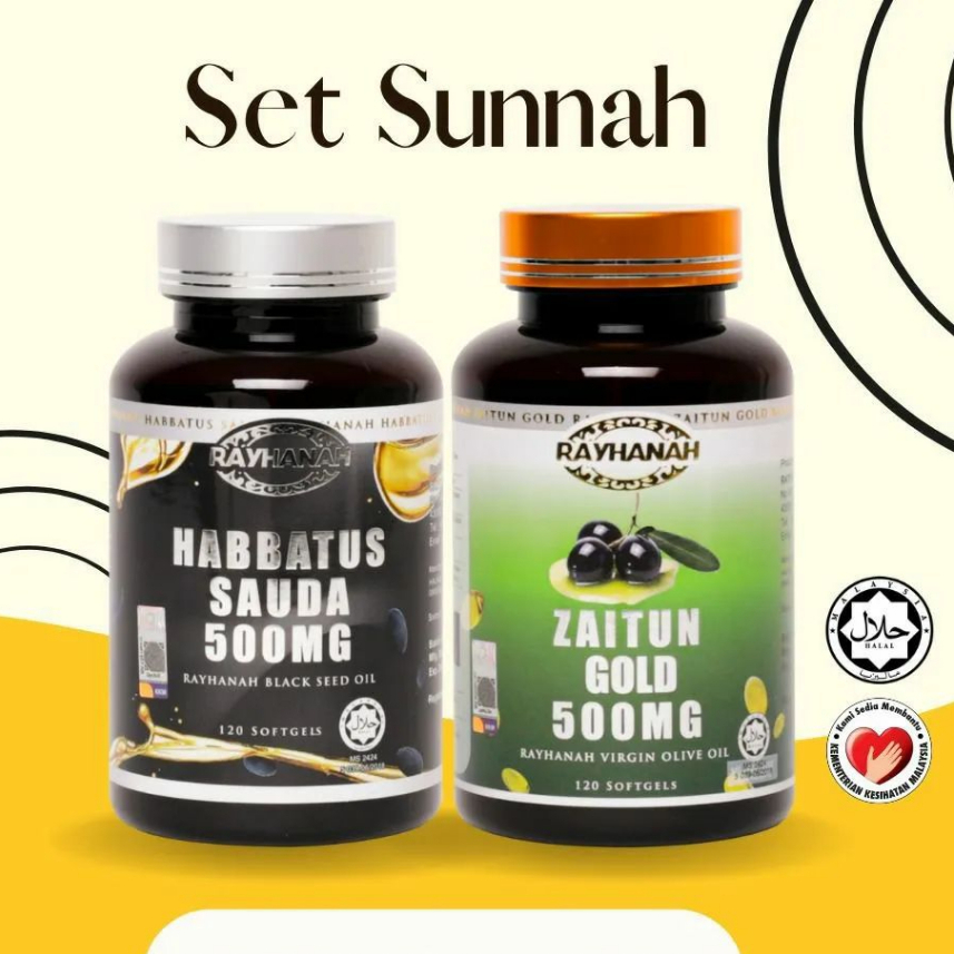 💥BEST COMBO💥 RAYHANAH Habbatussauda & Zaitun Gold Softgel + FAST ...