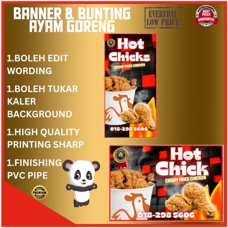 banner bunting chicken chop lamb chop western fried chicken Ayam goreng ...