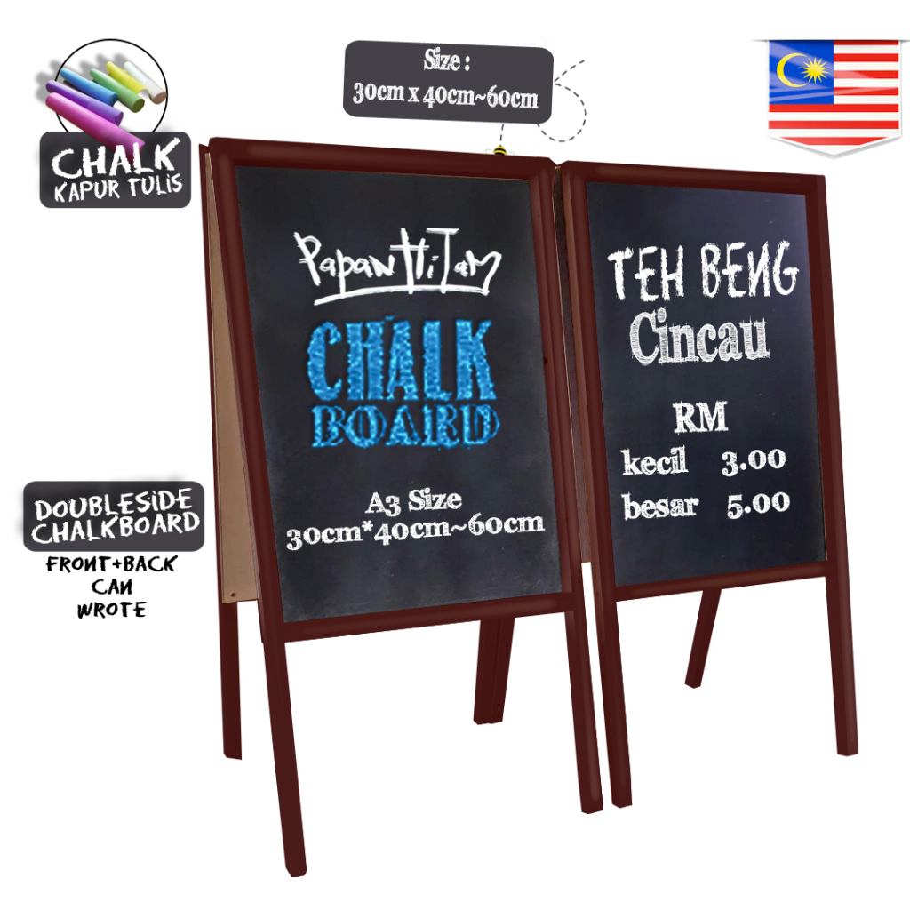 AA3 (30cm*40cm~60cm) Cafe Bar Pub Restaurant School MENU CHALKBOARD ...