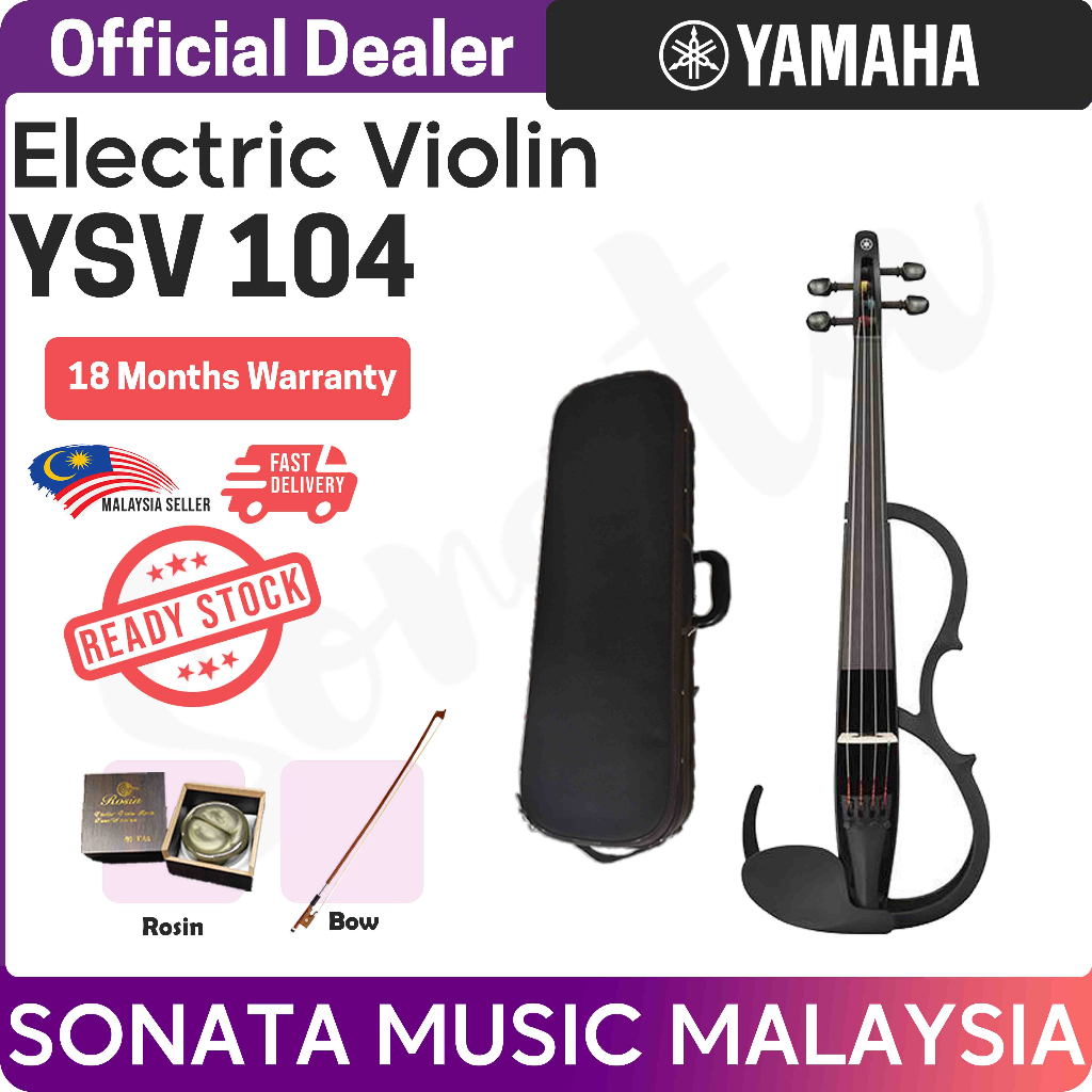 Yamaha SILENT Violin 4/4 Full Size Violin YSV104(YSV 104 / Y SV104 / YSV104BL / YSV 104BL / YSV ...