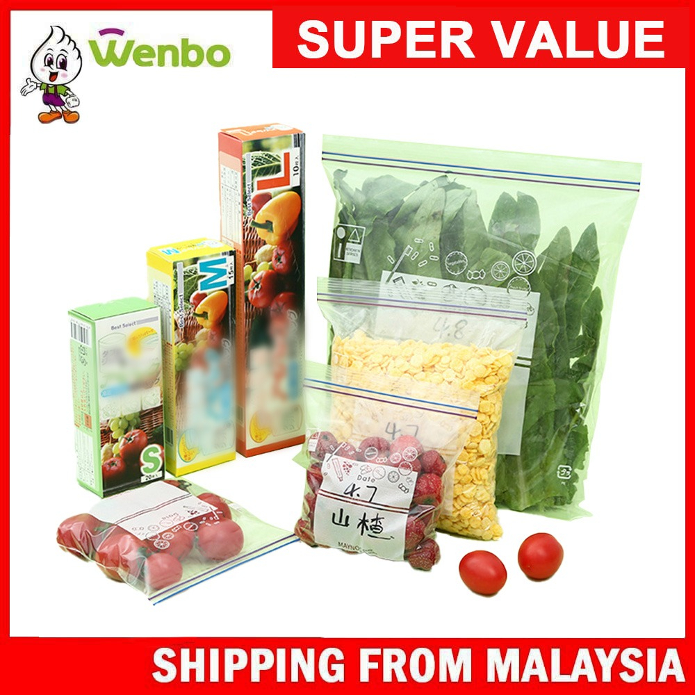Wenbo Reusable Transparent Zip Lock Bag Food Storage Sealed Bag Fresh ...