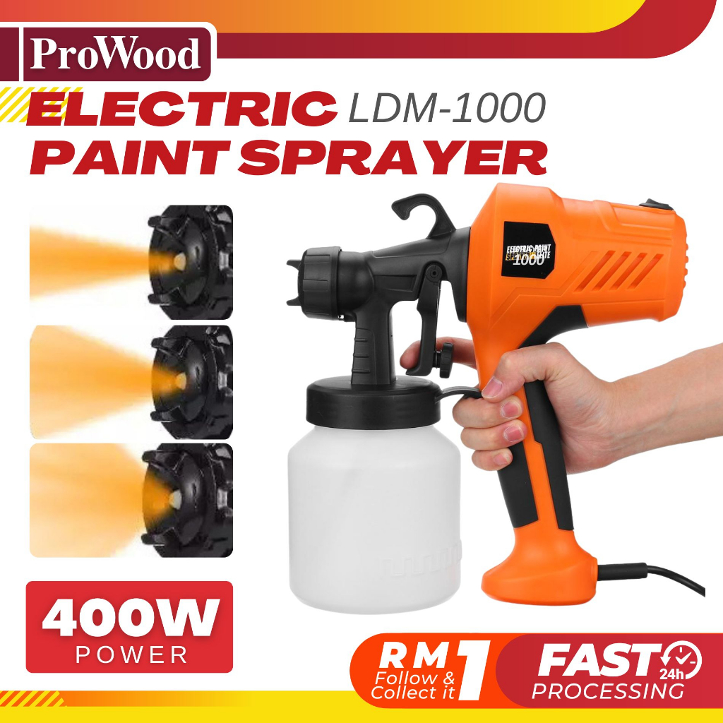 LDM-1000 400W 240v 50Hz 800ml Electric Paint Sprayer Gun With Three ...
