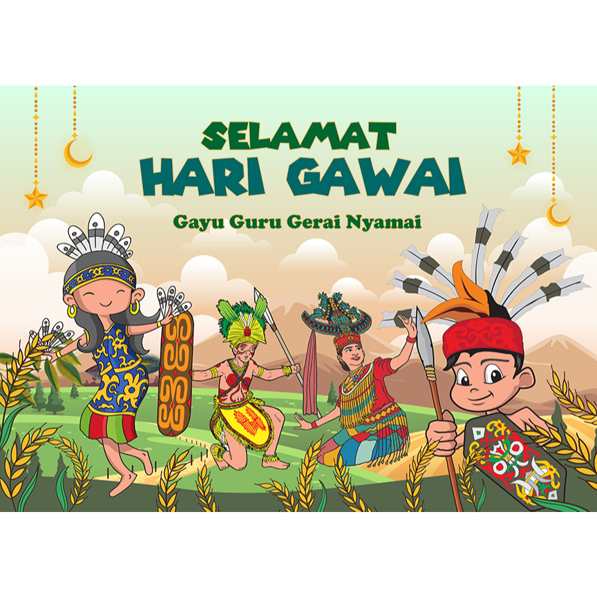 Banner Decoration / Backdrop - Selamat Gawai / Gawai / Happy Gawai ...