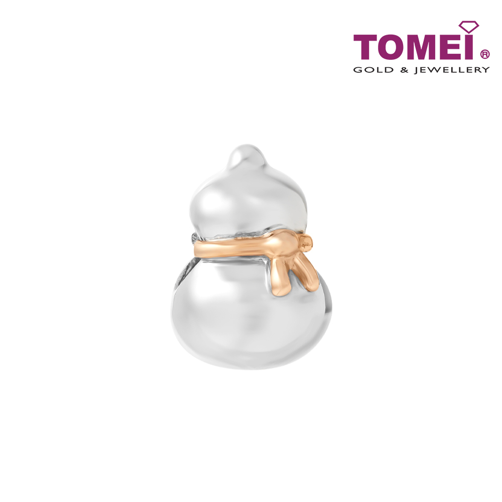 TOMEI Lucky Gourd Charm, White+Rose Gold 585 | Shopee Malaysia