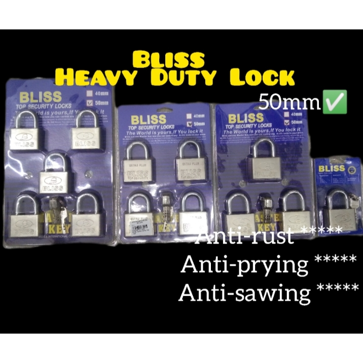 🔥READY STOCK🔥BLISS Pad Lock 50mm (5 Keys) Top Security Safety Lock *1 ...