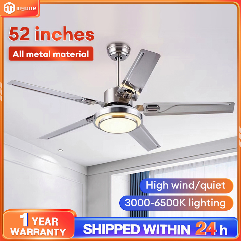 52-inch ceiling fan with light Invisible Fan Light AC Motor 5 Blades ...