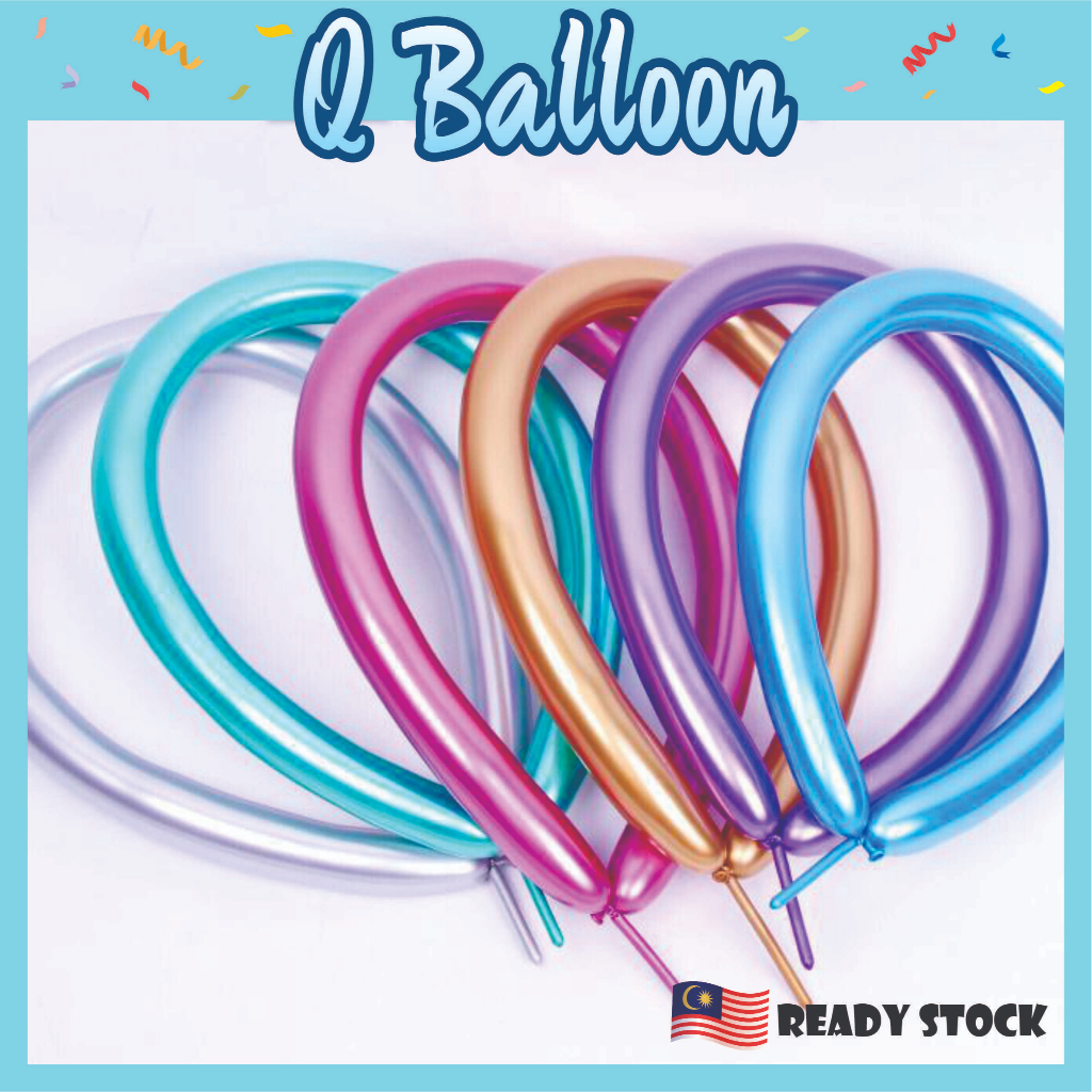 (BA8) Metallic Chrome Twist Balloon 260 Magic Balloon Long Balloon ...
