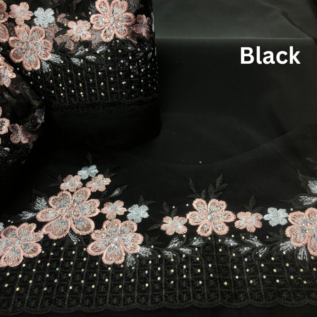 [MINI] BORDER LACE 1 LAYER SULAM BUNGA MINI ADA BATU KILAT/ BORDER LACE ...