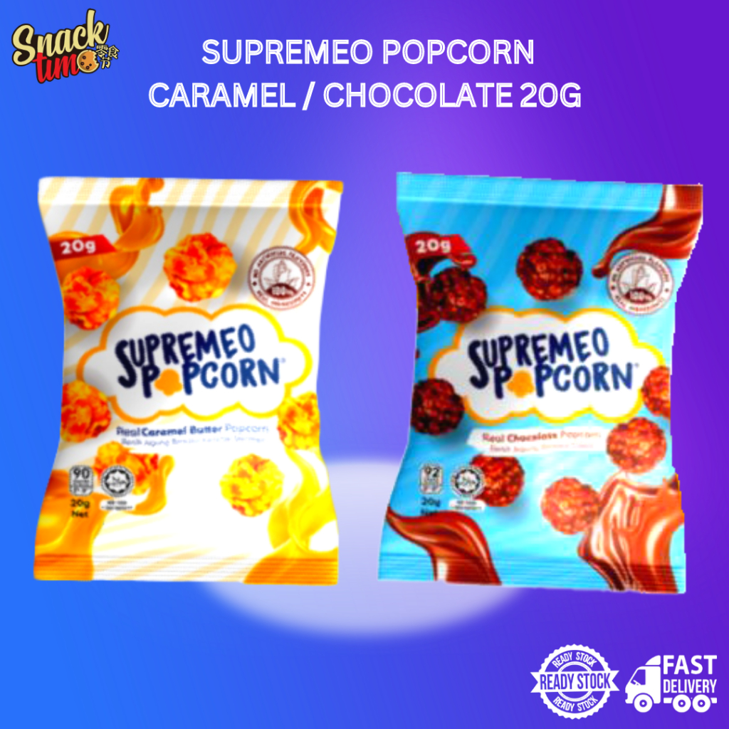 HALAL Supremeo Popcorn (Caramel/Chocolate Flavor) 20G X 1 PCK | Shopee ...