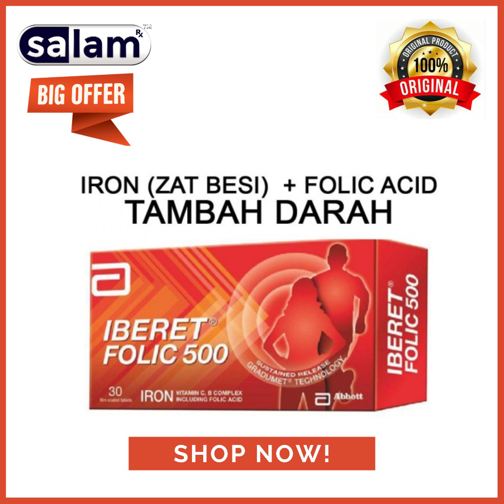 NEW IN!!IBERET FOLIC 500 - 30'S | Shopee Malaysia