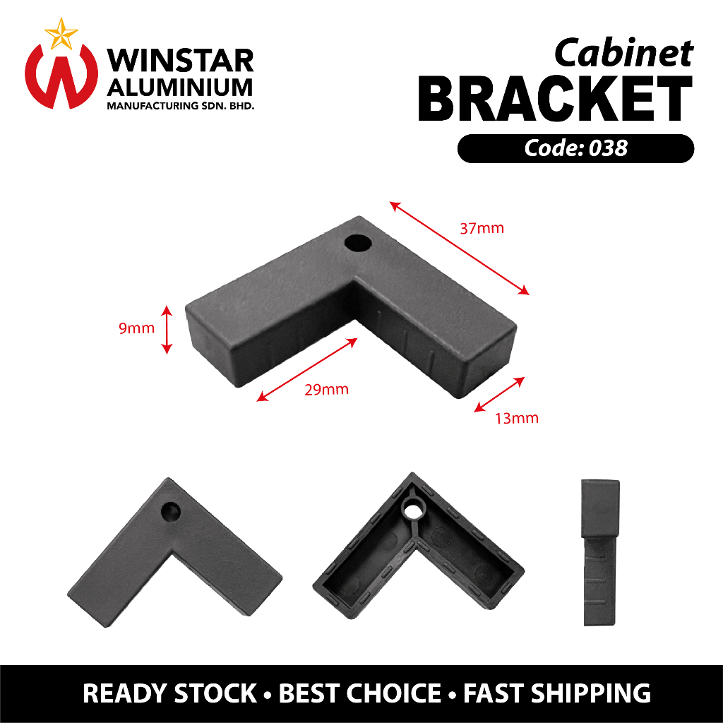 PVC Bracket Code: 038 - Cabinet Door Corner Bracket [1 PACK] | Shopee ...