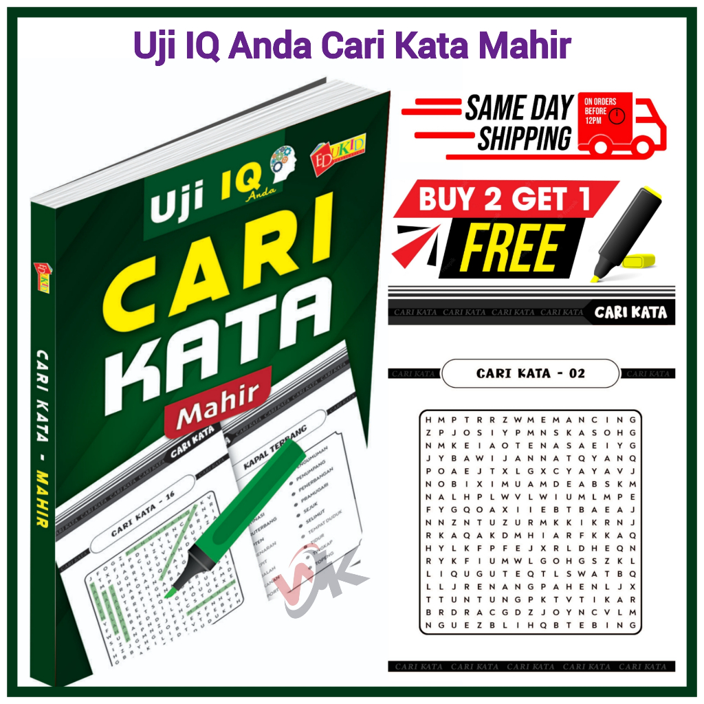 Buku Cari Kata Bahasa Melayu | Uji IQ Anda Cari Kata Mahir | Buku ...