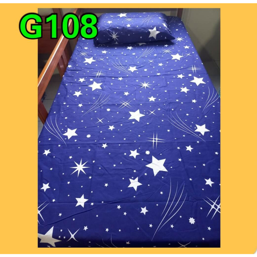 Single Cadar Tilam Fitted Getah /Sarung Tilam 2in1 Cotton Bedsheet/Kain ...