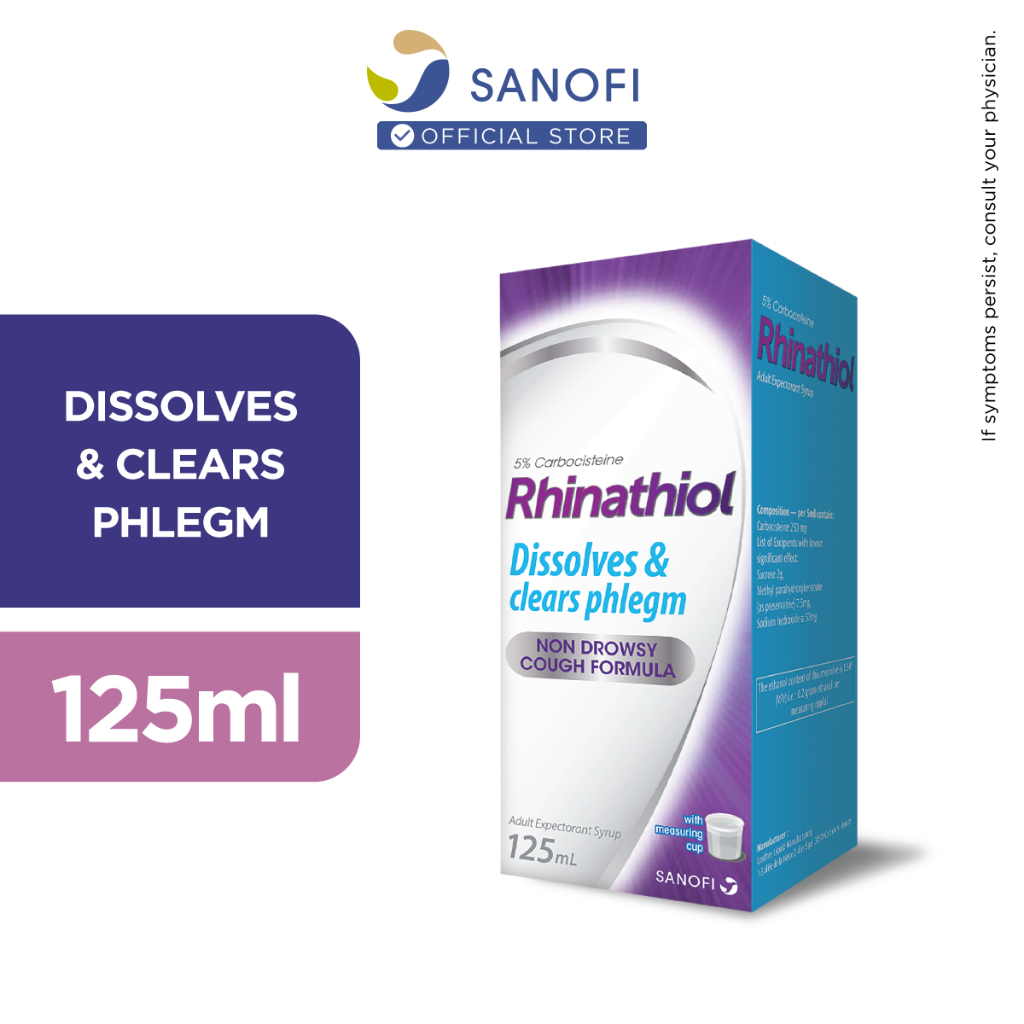 Rhinathiol Cough Relief Adult Syrup (125ml) [Exp date: April 2026 ...