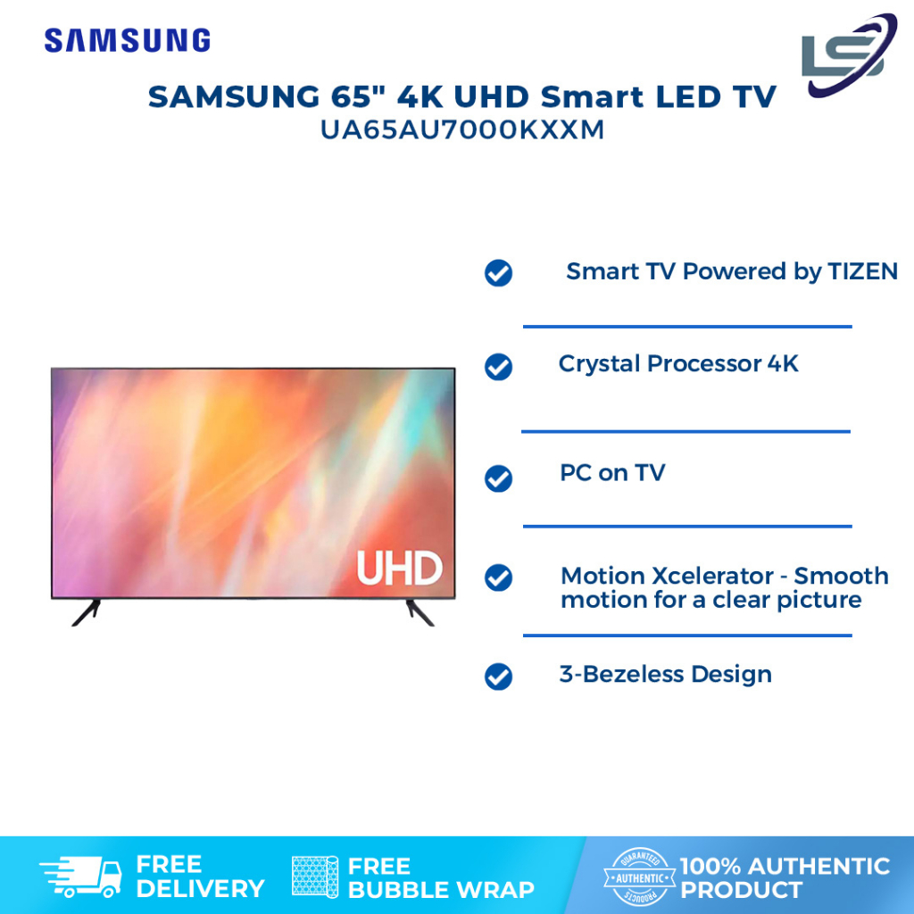 SAMSUNG 65" 4K UHD Smart TV UA65AU7000KXXM | Smart TV Powered by TIZEN ...