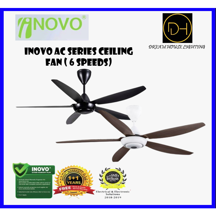 INOVO ORIS Ceiling Fan 5 ABS Blades Remote Control 1370mm AC Motor 6 ...