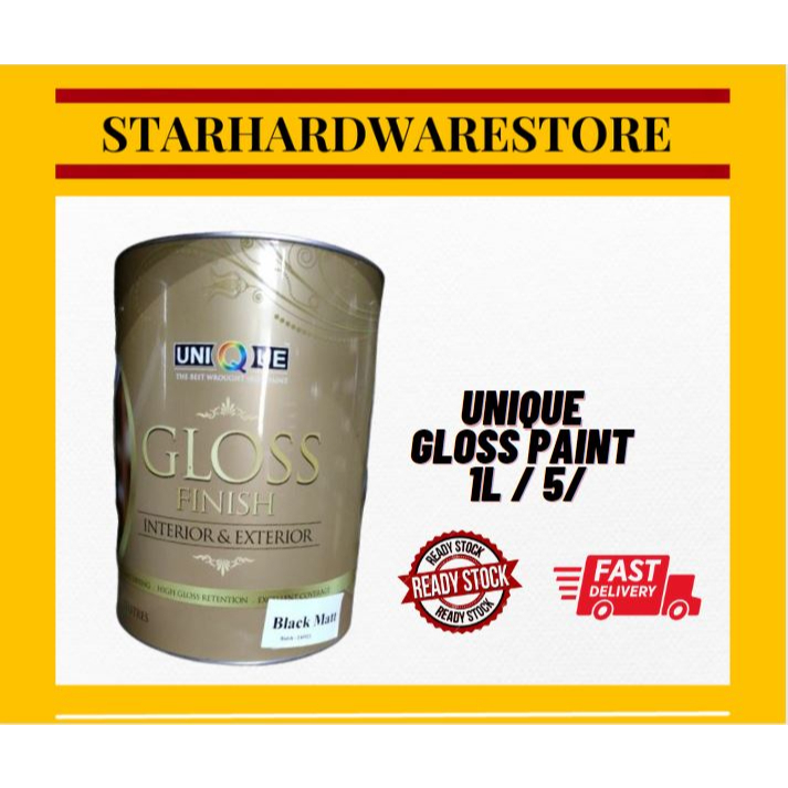 🌟READY STOCK🌟Unique paint - BLACK MATT 5 Litre /1 Litre (hitam mati ...