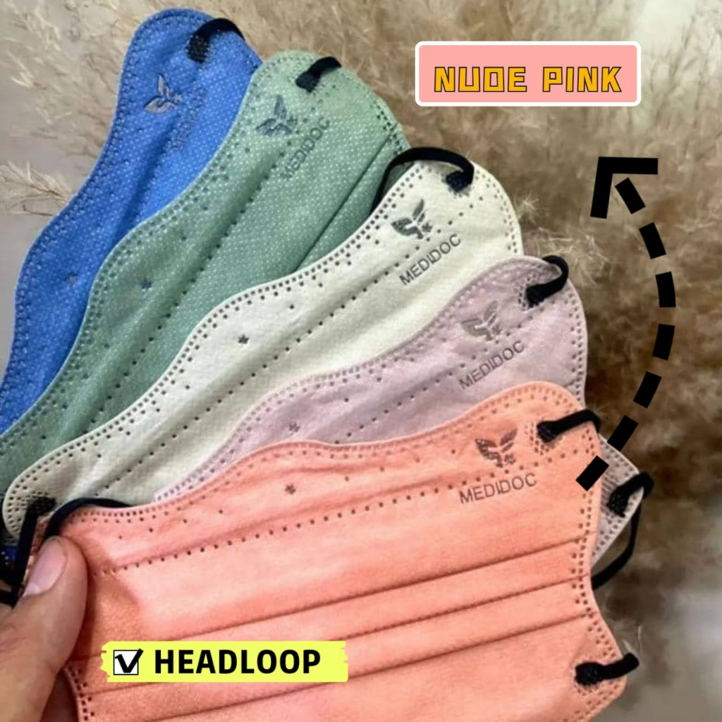 MEDIDOC NEW SLIM-CUT BUTTERFLY MASK 4 PLY [ EARLOOP & HEADLOOP ...
