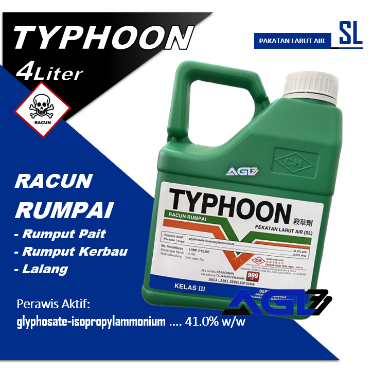TYPHOON 4L / Racun Rumpai / Rumput Kerbau / Rumput Pait / Lalang ...