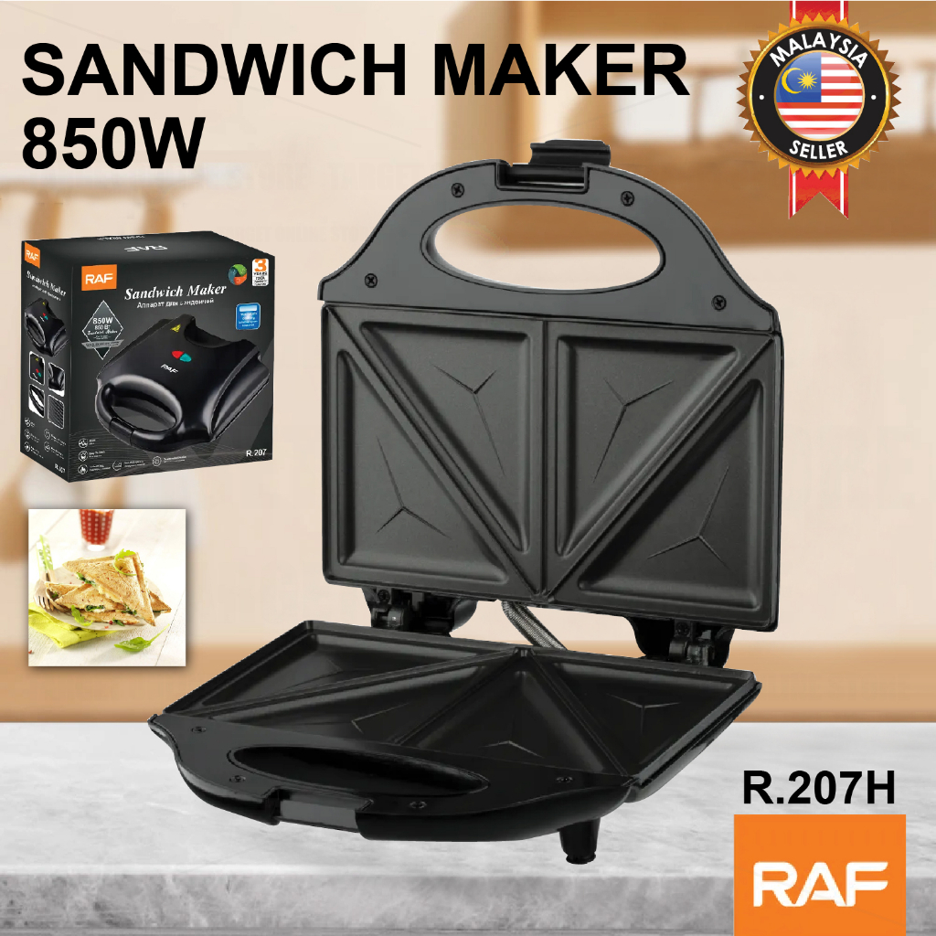RAF Sandwich Maker Panini Press Toaster 850W Non Stick Coated Double ...