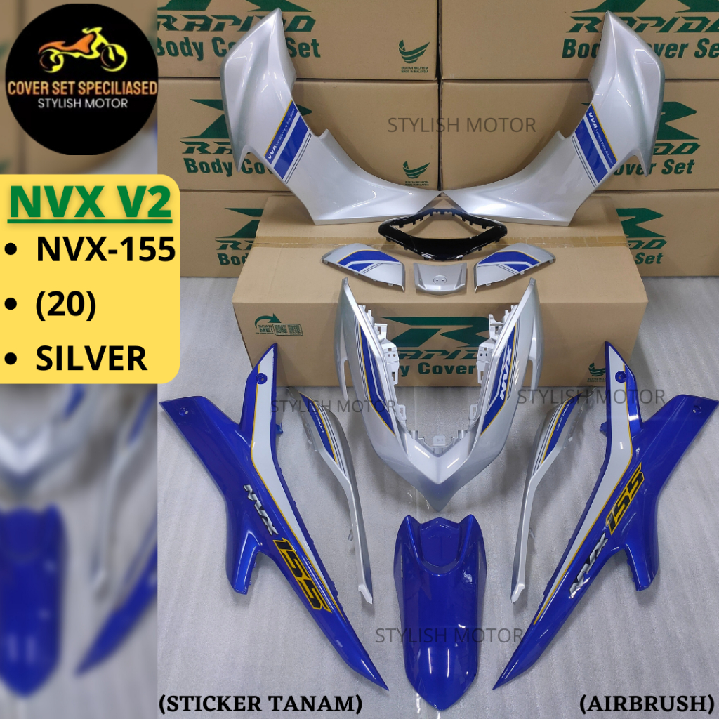 (STICKER TANAM/AIRBRUSH) RAPIDO COVER SET YAMAHA NVX V2 NVX-155 (20 ...