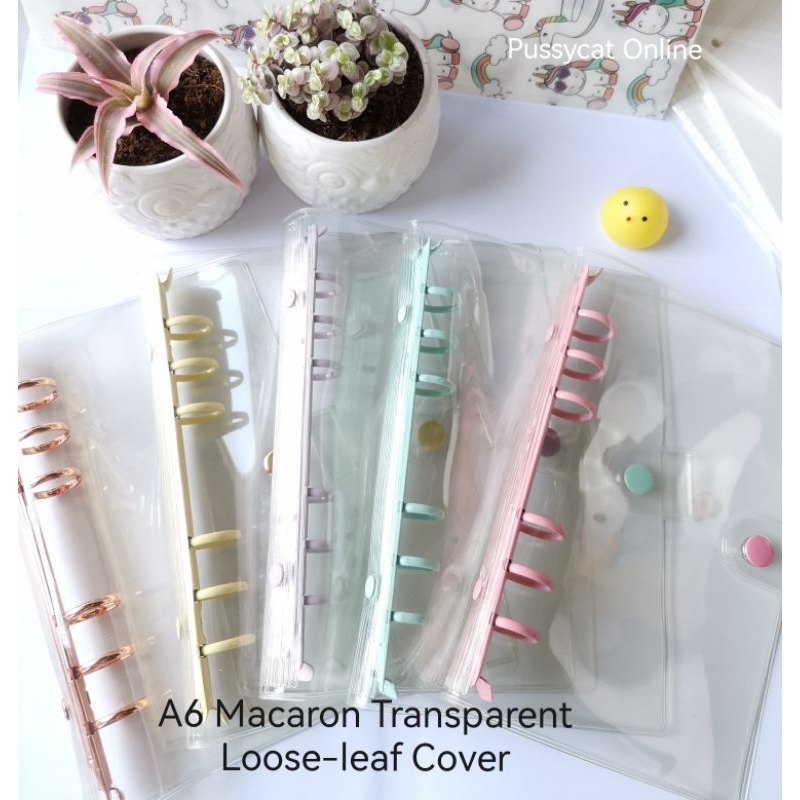 A6 Macaron Transparent Loose-leaf Planner Cover | Shopee Malaysia