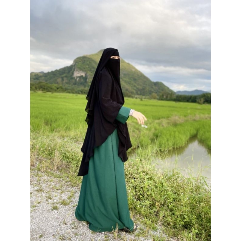 Khimar Aurah Extra Labuh Cey Italian Crepe | Shopee Malaysia
