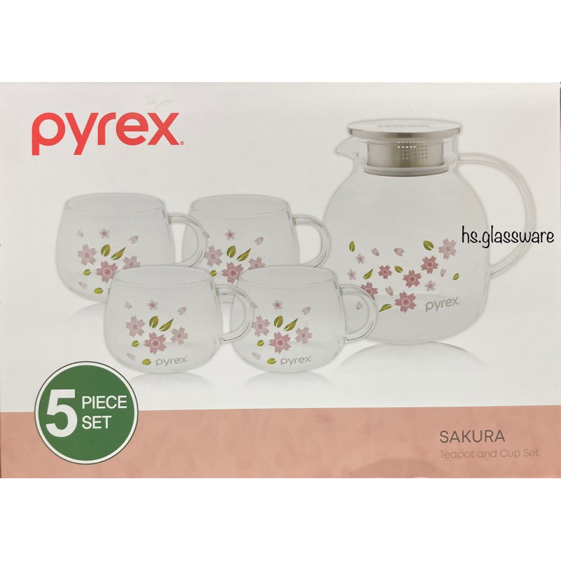 Pyrex Tea Set 5pcs Sakura Design | Shopee Malaysia