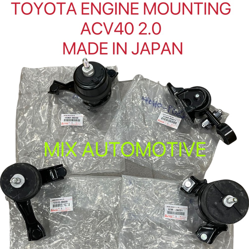 100% ORIGINAL TOYOTA Engine Mounting Set TOYOTA CAMRY ACV40 2.0 MADE IN ...