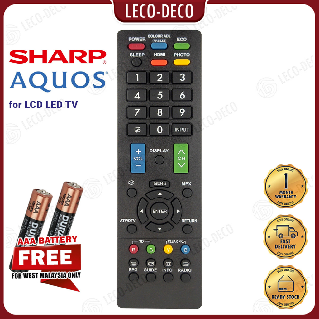 Rm-L1238 Universal Sharp Lcd Led Tv Remote Control Remot Ganti GB225WJSA GA976WJSA GB217WJN1 ...