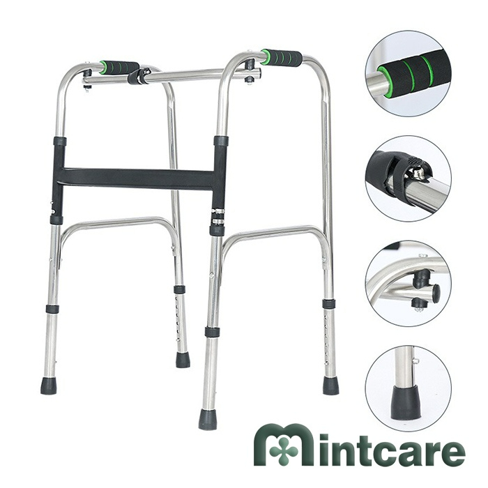 Mintcare Stainless Steel Walker tongkat kaki 4 Tongkat 4 Kaki Walking ...