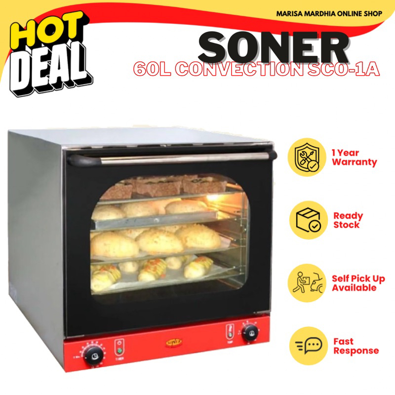 SONER Convection Oven SCO-1A (60L/2670W) Pre-installed 8 Layers Bracket ...
