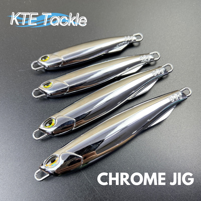 【KTE】 10g-80g Chrome Light Jig 3D Eyes Metal Jig Slow Jig Fishing Lures Jigging | Shopee Malaysia