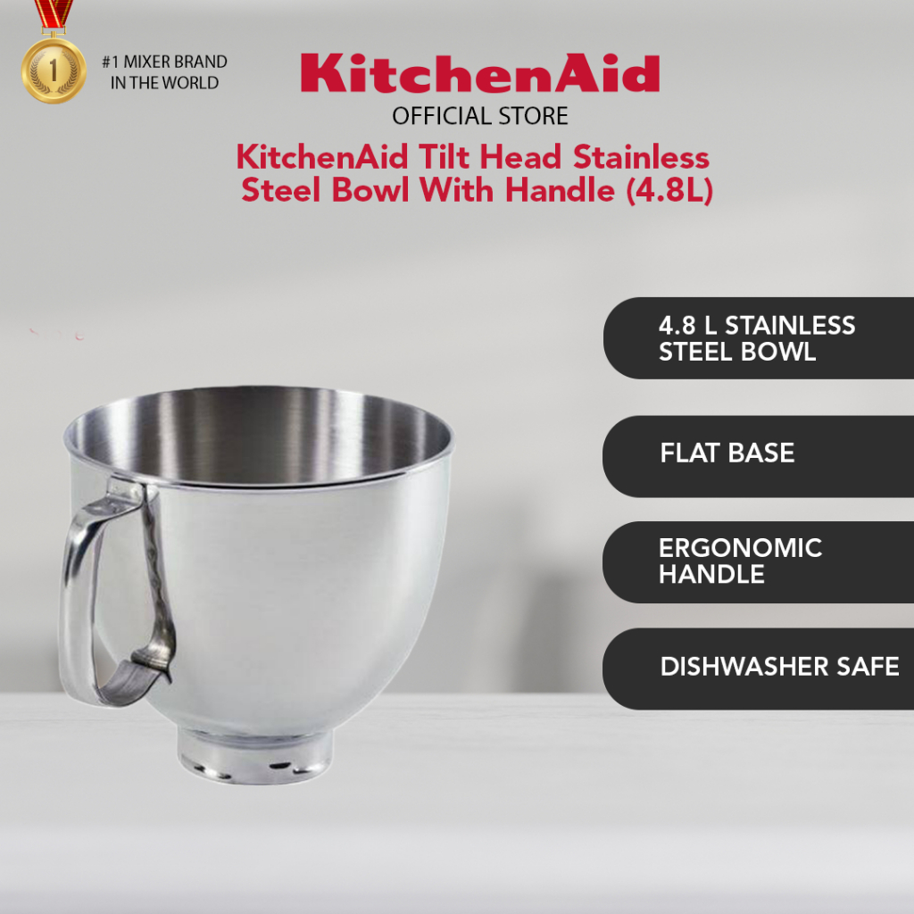 KitchenAid 4.8L Tilt Head Stainless Steel Bowl With Handle - K5THSBP ...
