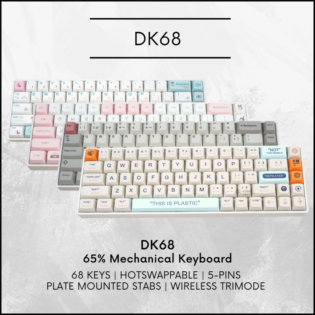 [Ready Stock] DK68 65% V2 Wireless Mechanical keyboard Hotswappable ...